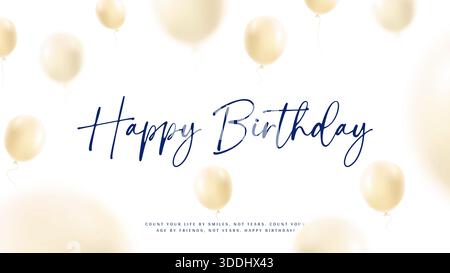 Beautiful Happy Birthday text vector Happy Birthday cursive text design ...