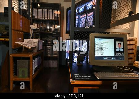The evidence room exhibit display at Yau Ma Tei Police Station A ...