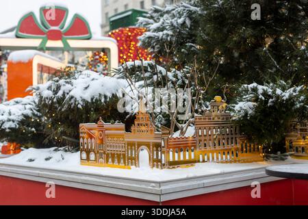 Moscow, Russia - 30 December 2025: Historic building behind illuminated ...