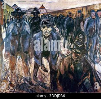 Edvard Munch - Workers on their way home Stock Photo - Alamy
