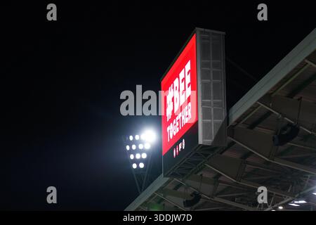 View of scoreboard ahead of the Premier League match Fulham vs Chelsea ...