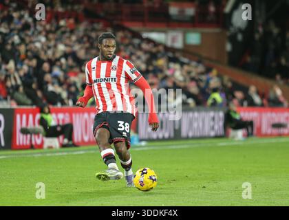 Femi Seriki of Sheffield United passes the ball during the Sky Bet ...
