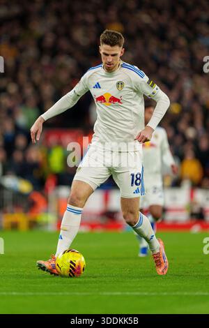 Anton Stach Of Leeds United in action during the Newcastle United v ...