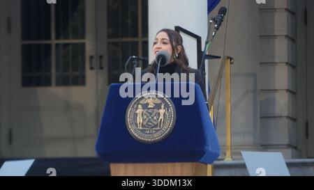 Kathy Hochul, Rama Duwaji, Zohran Mamdani at a public appearance for ...