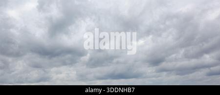 Panoramic photo of blurred sky. Blue sky background with cumulus clouds ...