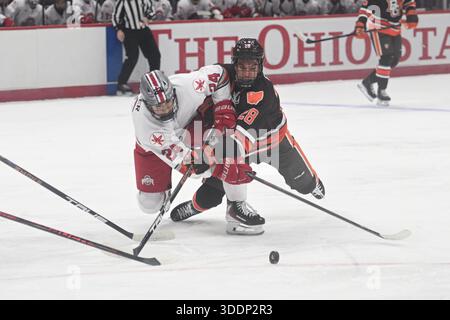 Bowling Green forward Jaden Grant (28) skates against Michigan Tech ...