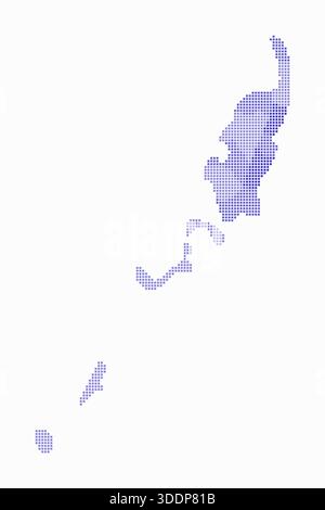 Square dots pattern map of Palau. Palauan dotted pixel map with ...
