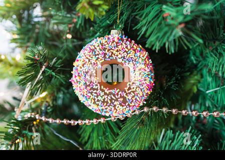 Christmas tree bauble shaped like unicorn on white background Stock ...