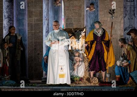 Pope Leo XIV blesses faithful during the Angelus noon prayer from the ...