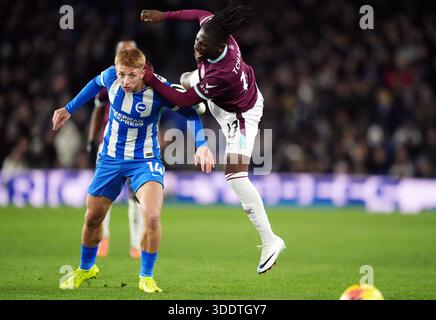 Brighton and Hove Albion's Tom Watson during the Premier League match ...