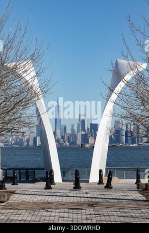 The Postcards 9/11 Memorial on the Staten Island waterfront, featuring ...