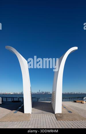 The Postcards 9/11 Memorial on the Staten Island waterfront, featuring ...