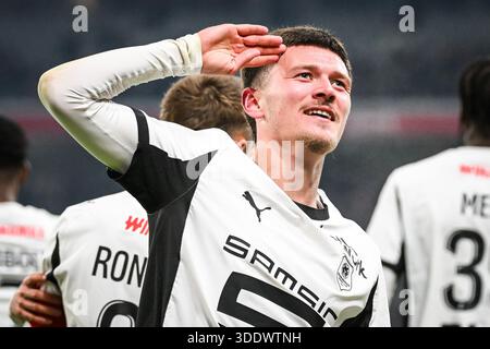 Quentin MERLIN of Rennes during the French championship Ligue 1 ...