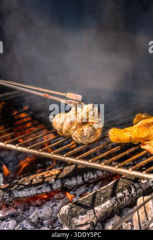 Close up shot of grill garlic bread at Macau Stock Photo - Alamy