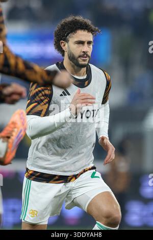 Mario Hermoso of A.S. Roma seen in action during the Serie A Enilive ...