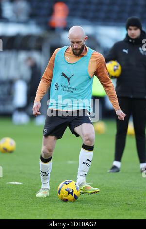 Derby County's Matthew Clarke warming up prior to kick-off ahead of the ...
