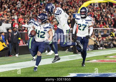 Seattle Seahawks linebacker Drake Thomas (42) arrives to the stadium ...