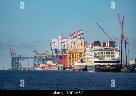 Disney Adventure cruise ship at Bremerhaven Cruise Port, MSC and ...