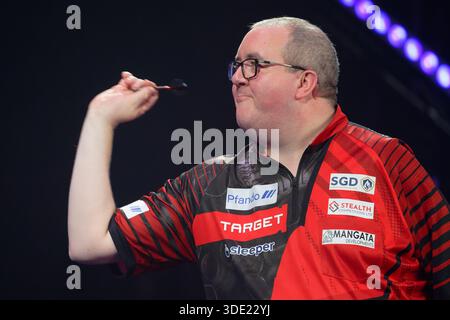 Darts player Stephen Bunting in the crowd ahead of the Legends match at ...