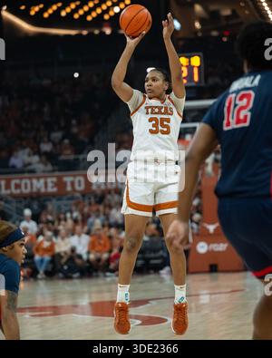Jan 8, 2026. Madison Booker (35) of the Texas Longhorns in action vs the Auburn Tigers at the ...