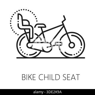 Family kid bike seat icon flat vector. Baby child. Ride cycle isolated ...