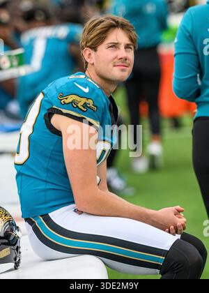 Jacksonville Jaguars place kicker Cam Little (39) celebrates his 67 ...