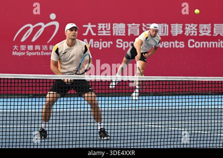 Alexandre Muller, a French tennis player, during a match at the Hong ...