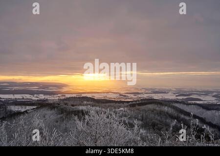 11 January 2026, Lower Saxony, Seevetal: Walkers stroll along a country ...