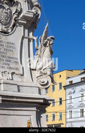 Linz, Austria - March 4, 2023: Baroque Holy Trinity Column on the main ...