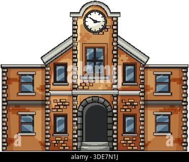 School classic building with windows Stock Vector Image & Art - Alamy
