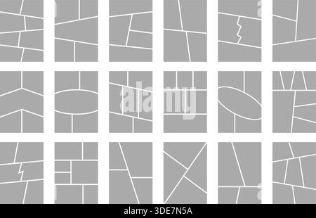 blank template for a collage grid manga comic storyboard layout panel ...