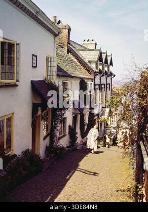 1960s, historical, cobbled street, old mill buildings, Hartford Works ...