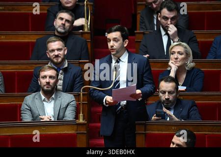 Jean-Philippe Tanguy, deputy, during a session of questions to the ...