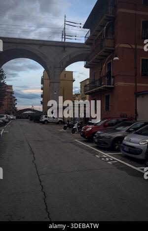 Bogliasco, Italy - September 2024 - Street with parked cars and a ...