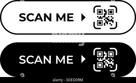 Scan qr code icon set. Scan me frame. Png buttons on transparent ...