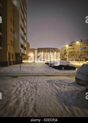 Zagreb, Croatia-January 6th, 2026: Snow covering streets in the Zagreb ...