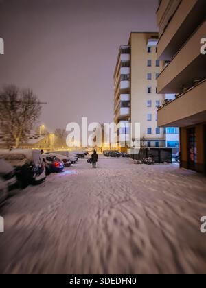 Zagreb, Croatia-January 6th, 2026: Snow covering streets in the Zagreb ...