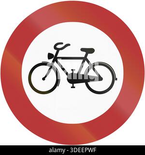 German traffic sign prohibiting thoroughfare of motor vehicles subject ...