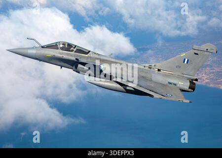 A Dassault Rafale EG of the Greek Air Force, registration 419, flies in ...