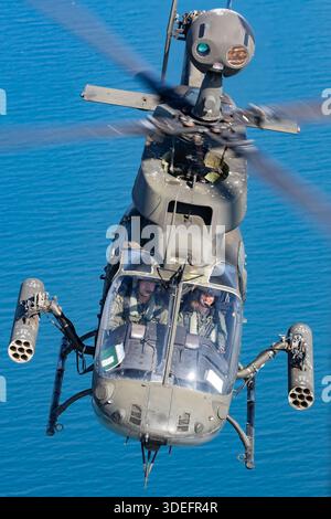 Hellenic Army Bell OH-58D Kiowa Warrior flying air-to-air during Athens ...