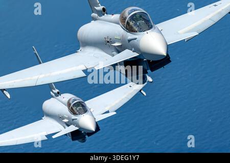 The photograph shows Luftwaffe Eurofighter EF-2000 Typhoon S fighter ...