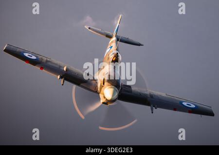 An air to air view of a Hellenic Air Force Supermarine Spitfire Mk IX ...
