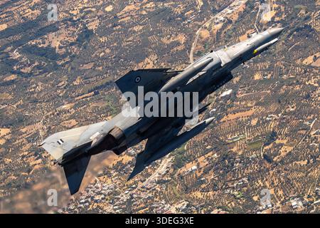 An underside view of an F-4E Phantom II aircraft of the 37th Tactical ...