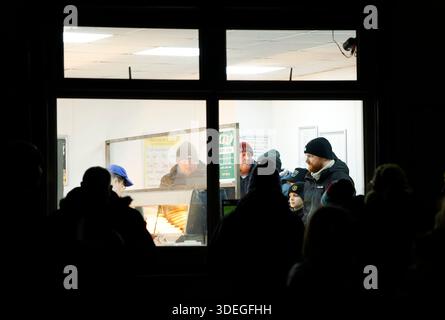 Burnley fans get pre match food before the Premier League match at Turf ...