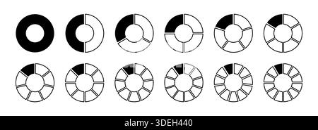 Circle division on 2, 3, 4, 5, 6, 7, 8, 9, 10, 11,12,13,14 equal parts ...