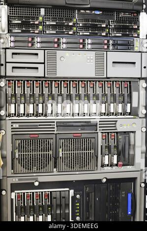 Rack Mounted Servers In A Server Room, close up Stock Photo - Alamy