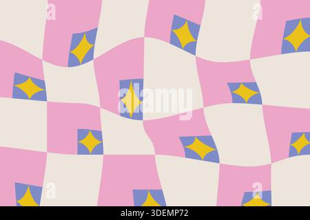Background with wavy checkered pattern Stock Vector Image & Art - Alamy