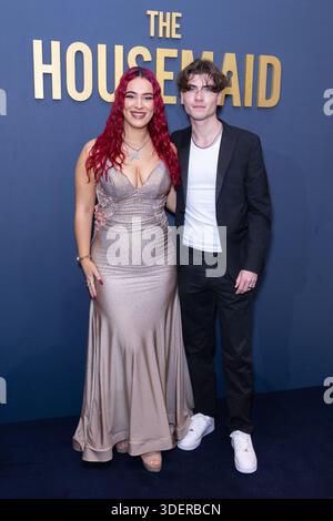 Cameron Crook and Megan Bolton attend the "Your Fault: London" UK ...