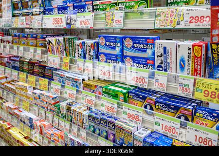 Different types of medicines inside a Japanese drugstore - Yokohama ...