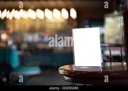 Stand Mock up Menu frame tent card blurred background design key visual ...